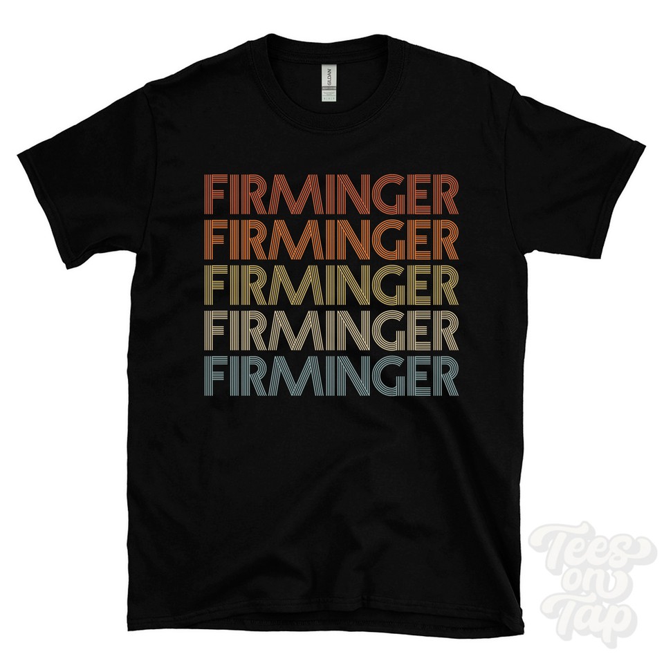 FIRMINGER REPEATED RETRO STYLE T-SHIRT mens & womens novelty cool name ...