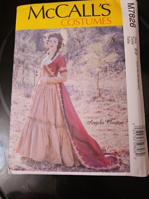 M7826 Sewing Pattern Misses' Costume Angela Clayton Rococo Dress 14-22 ...