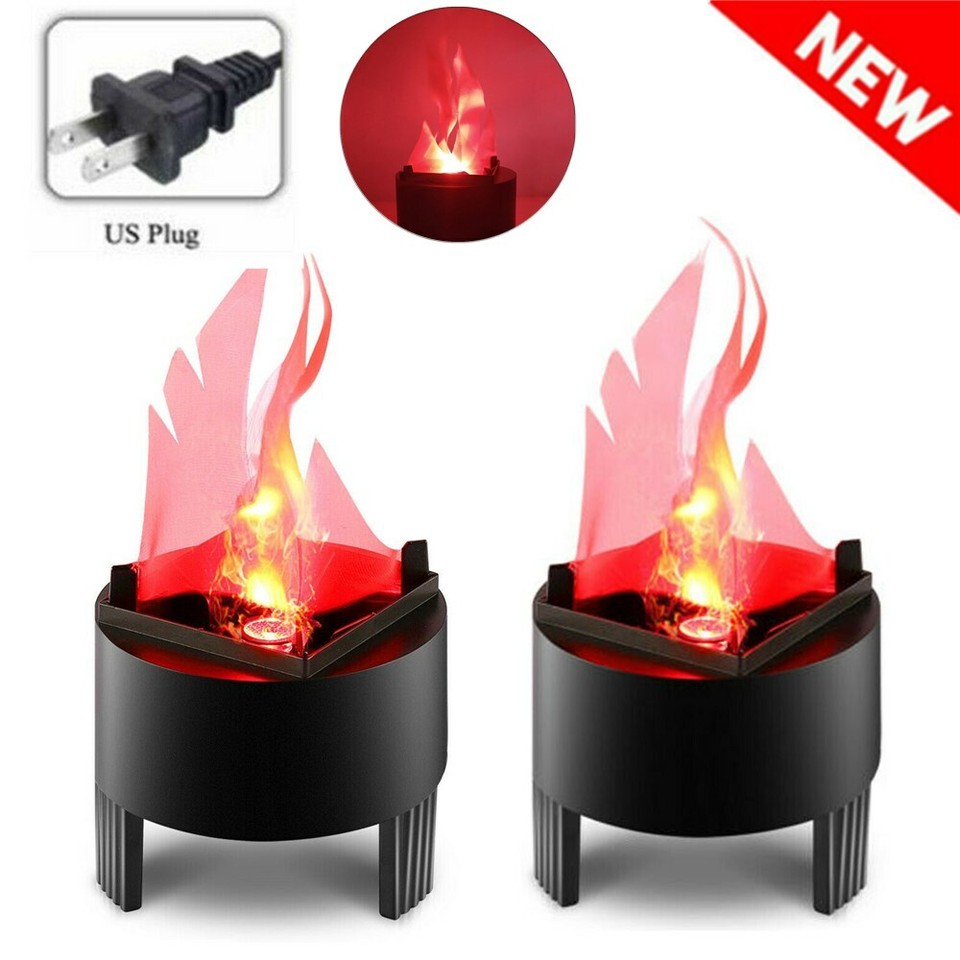 LED Artificial Fire Lamp Fake Flame Effect 3D Fire Campfire Light Xmas ...