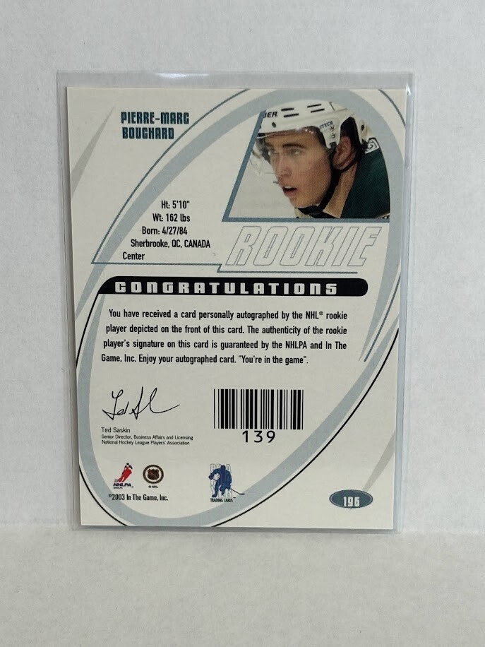 Pierre-Marc Bouchard 2002-03 ITG Be A Player Signature Series ...