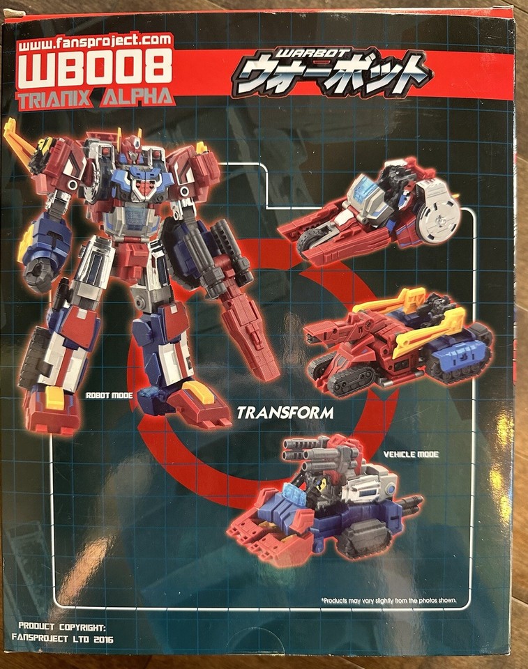 Transformer Fansproject Warbot TRIANIX ALPHA WB008 Diaclone Masterpiece ...