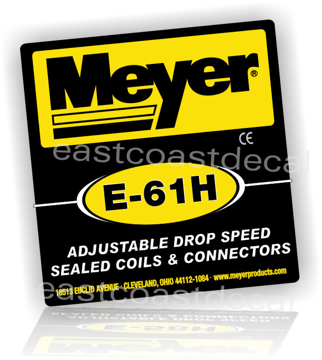 1 Meyer E61H Snow Plow PUMP decal for Meyer NEW Pump E-61H Adjustable ...