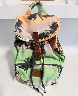 Victoria’s Secret PINK Tropical Palm Trees Mini Backpack Yellow Green ...