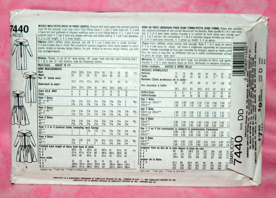 Uncut Simplicity Sz 4-10 Off-Shoulder Formal Cocktail Party Dresses ...