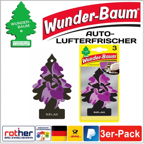 Wunderbaum Auto Lufterfrischer Duftbaum Autoduft Duft Relax 3er-Karte ...