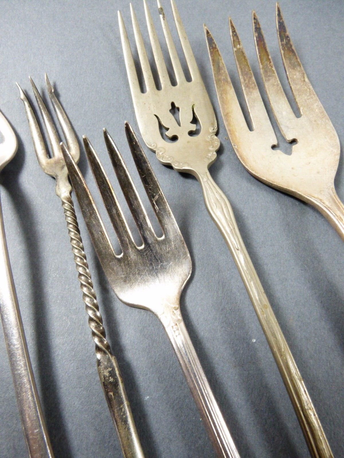 VTG Antique Mixed pattern Lot 7 Silver plate Dinner Forks Party Wedding ...