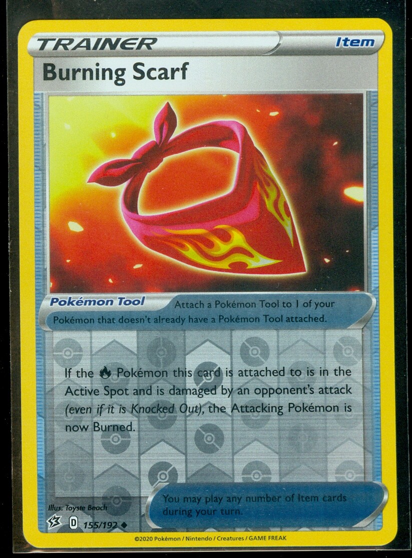 Pokemon BURNING SCARF 155/192 Rebel Clash - - Rev Holo - - MINT | eBay
