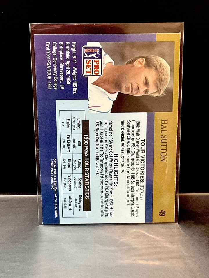 1990 PGA Tour Pro Set Base Hal Sutton #49 | eBay