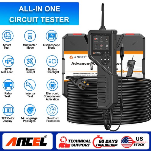 ANCEL 12V/24V Automotive Circuit Tester Multimeter/Relay/Fuel Injector ...