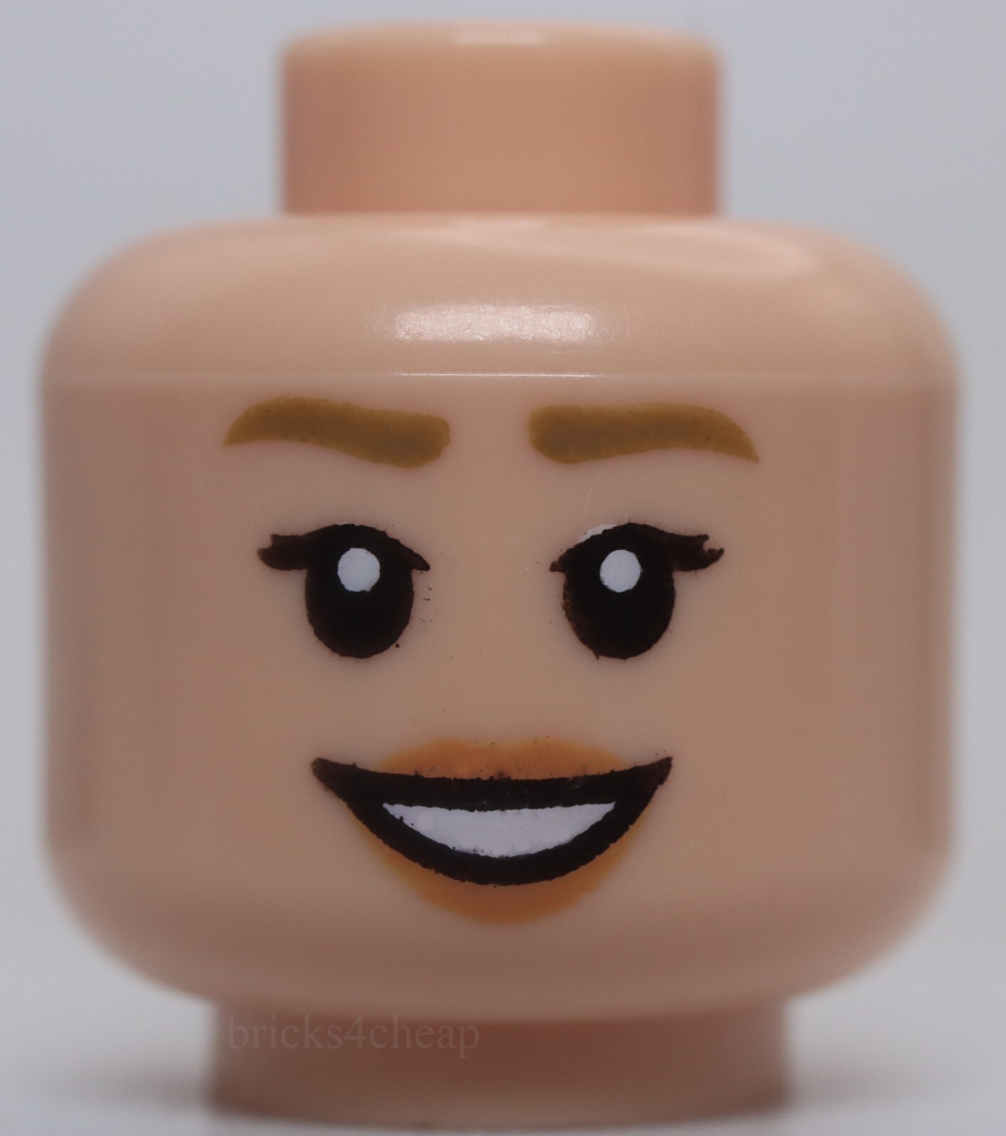 Lego Light Nougat Head Female Dark Tan Eyebrows Nougat Lips Open Mouth ...