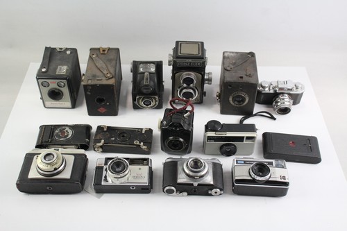 Assorted Vintage Film Cameras Inc Various Brands & Models w/ Some Cases ...