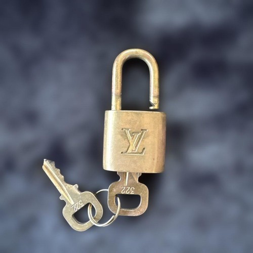 LOUIS VUITTON Padlock 322 Gold Brass Lock With Two Keys Used | eBay ...