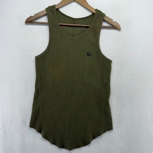 Youngla Tank Top Men's Small Green Ribbed Sleeveless Muscle Curbed Hem ...