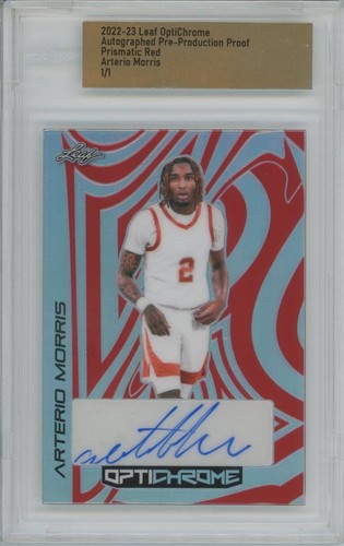 2022 Leaf Optichrome Proof Prismatic Red Arterio Morris 1/1 Auto RC ...