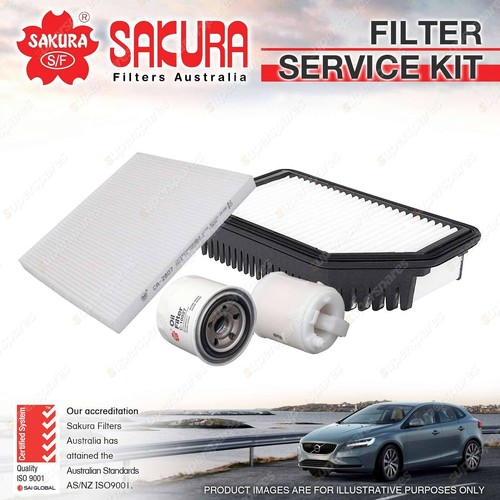 Sakura Oil Air Fuel Cabin Filter Kit for Kia Rio UB G4FA 4Cyl 1.4L 2011 ...