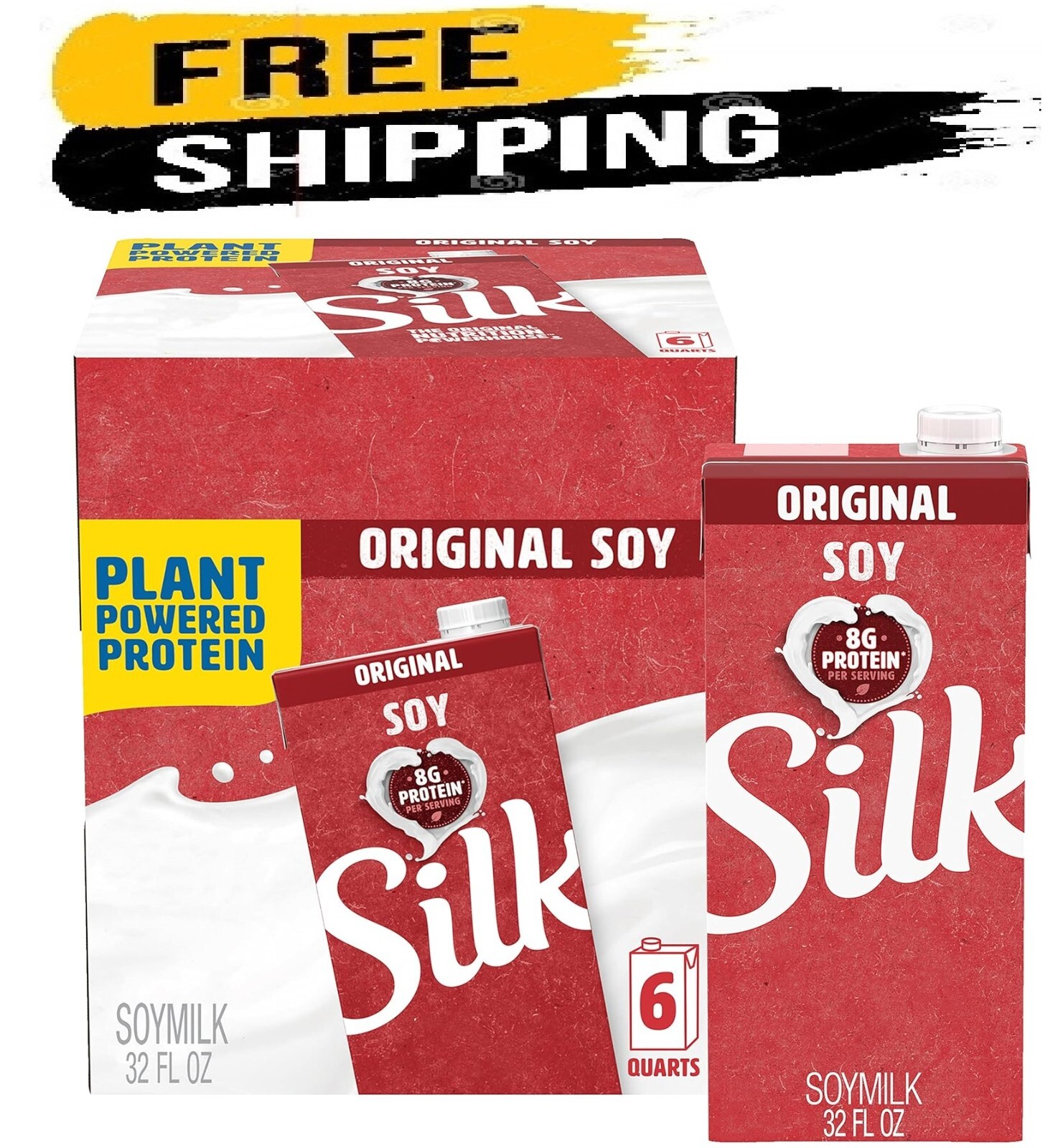 Silk Shelf-Stable Soy Milk, Original, Dairy-Free, Vegan, Non-GMO ...