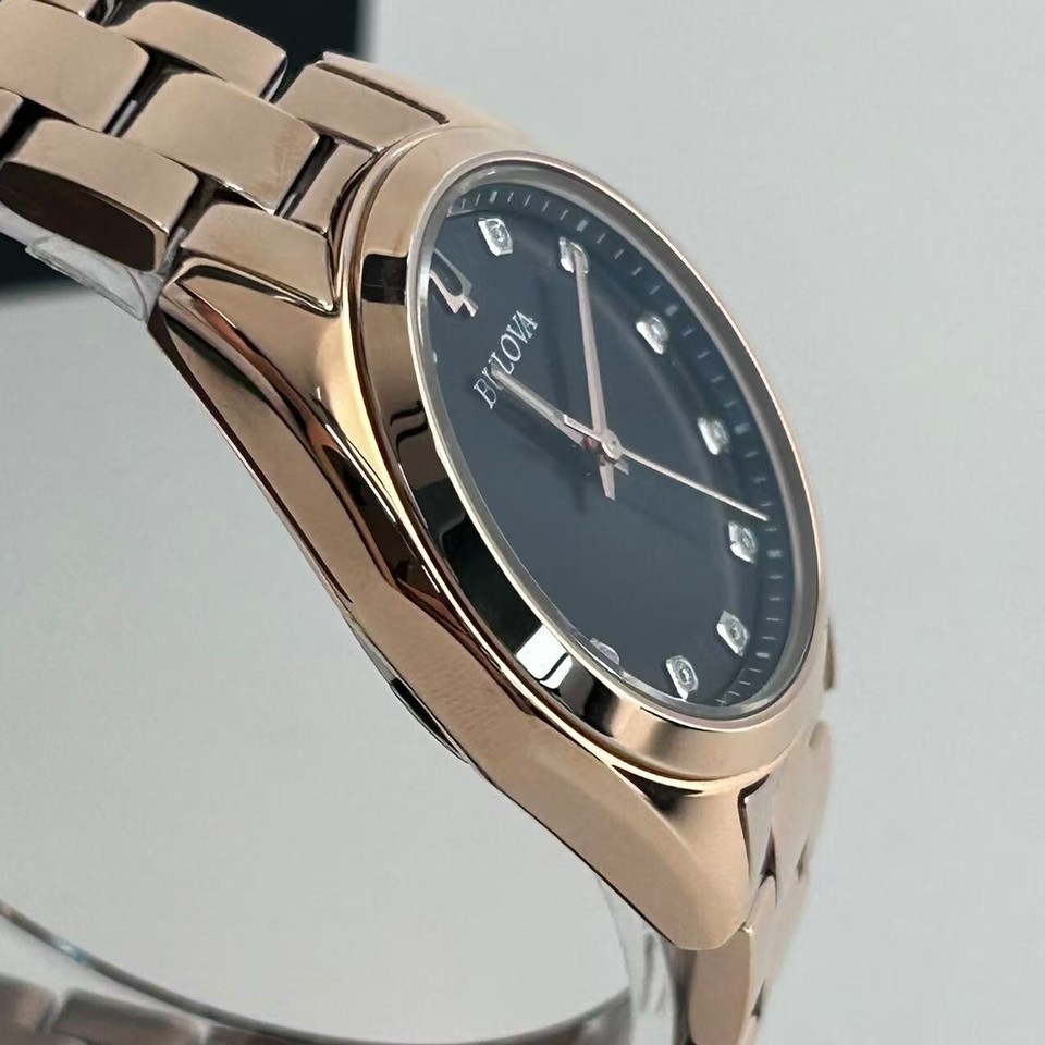 Bulova Surveyor 97P156 Women's Classic Watch Grey Dial Rose Gold Ladies ...