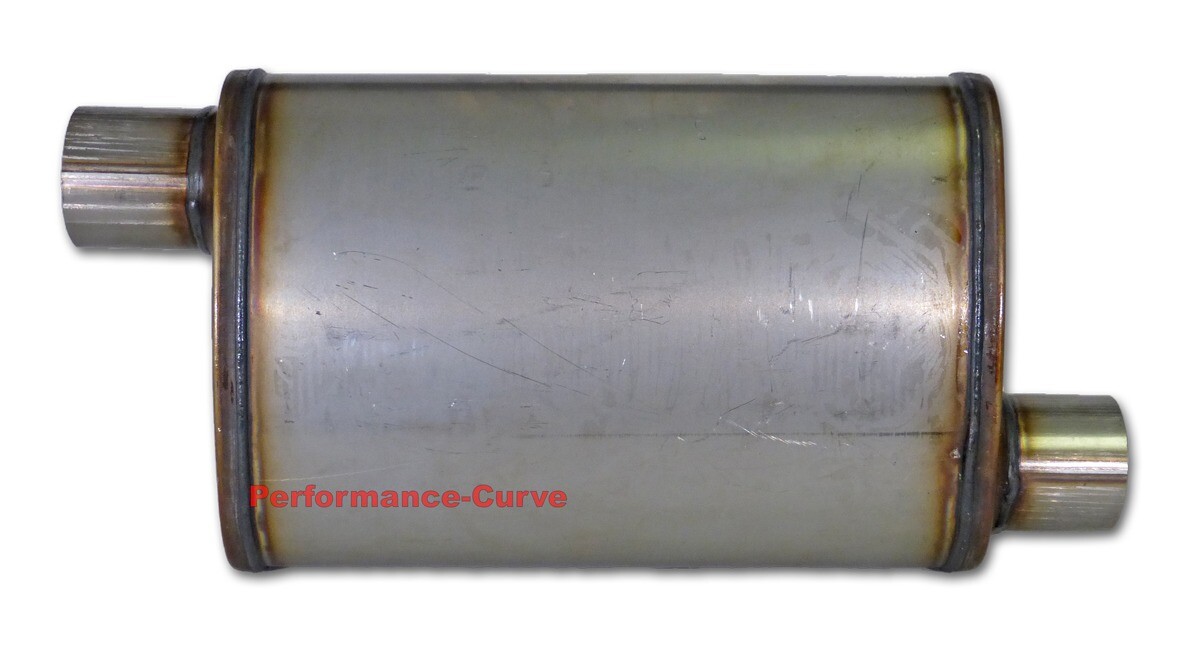 2.5" Offset Performance Exhaust Muffler MAX FLOW Stainless Steel 4x9 ...