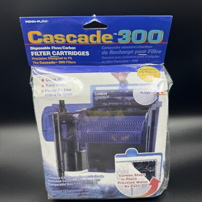 Penn Plax Cascade 300 power filter Disposable Floss & Carbon Cartridge ...