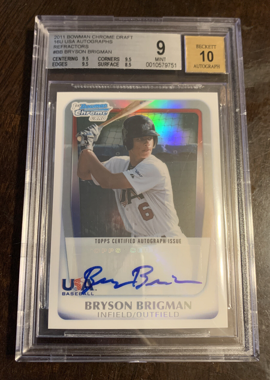 BRYSON BRIGMAN 2011 Bowman Chrome Draft USA Refractor RC AUTO #ED /199 ...
