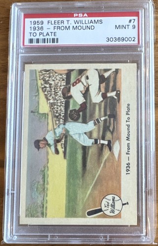 1959 Fleer Ted Williams #7 PSA 9 Mint 1936 - From Mound To Plate Boston ...