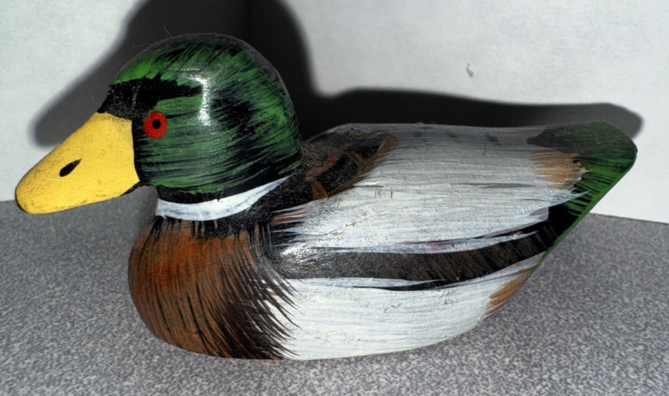 Hand Carved & Painted Miniature Mini Mallard Duck Vintage Decoy Rare | eBay