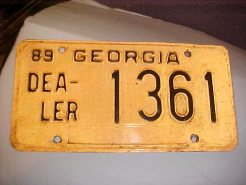 Georgia Dealer License Plate Orange 1361 | eBay