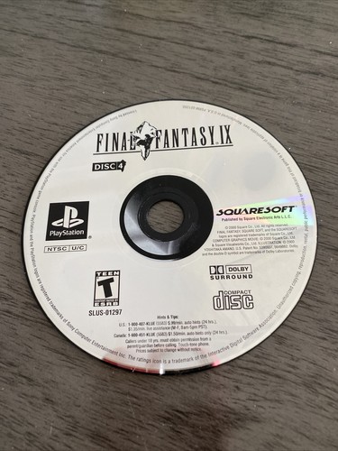 Final Fantasy IX - For Ps1 Replacement Disc 4 Only | eBay
