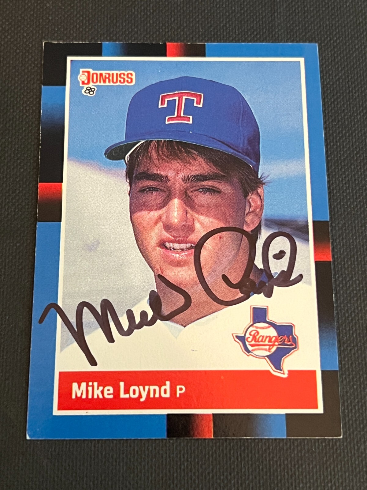 Mike Loynd Signed 1988 Donruss Card Auto Texas Rangers Autograph ...