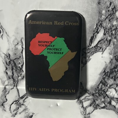 1980's AIDS HIV Program in Africa American Red Cross Ultra Rare Pin ...