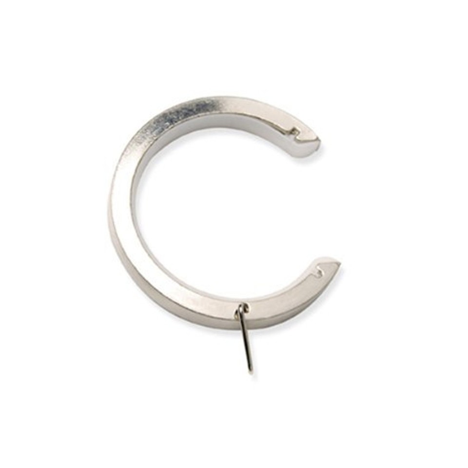 Bay pole Curtain Rings, Pack of 10 Flat Lined Passing ‘C’ rings for ...