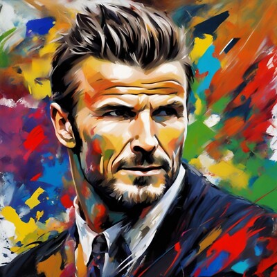 David Beckham Football Abstract Art Canvas Original 12"x12" David ...