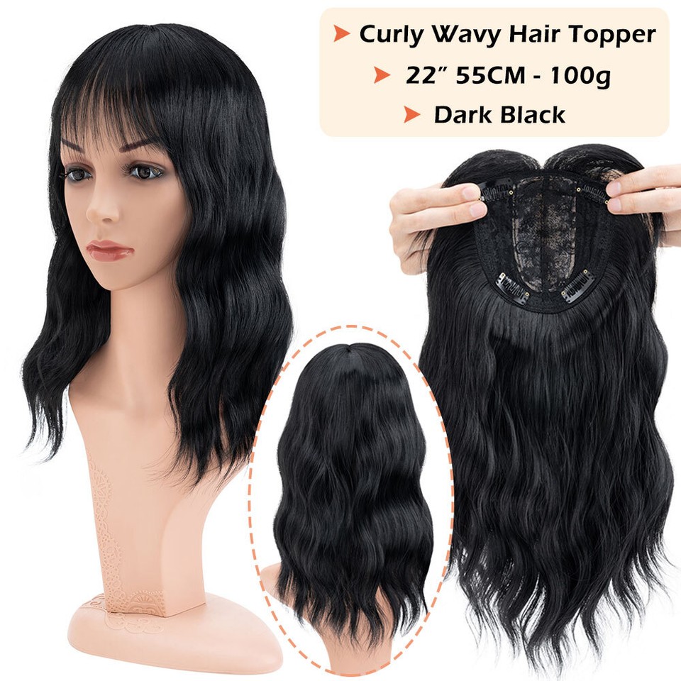100% Real Natural Topper with Bangs Toupee For Thinning Hair as Human ...