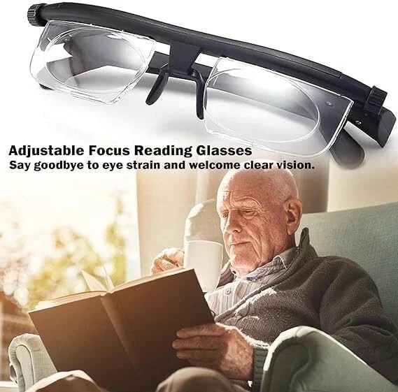 Dial Adjustable Glasses Variable Focus For Reading Distance Vision ...