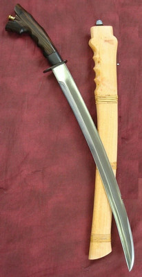 Custom Handmade Carbon Steel Filipino Ginunting Sword With Leather ...