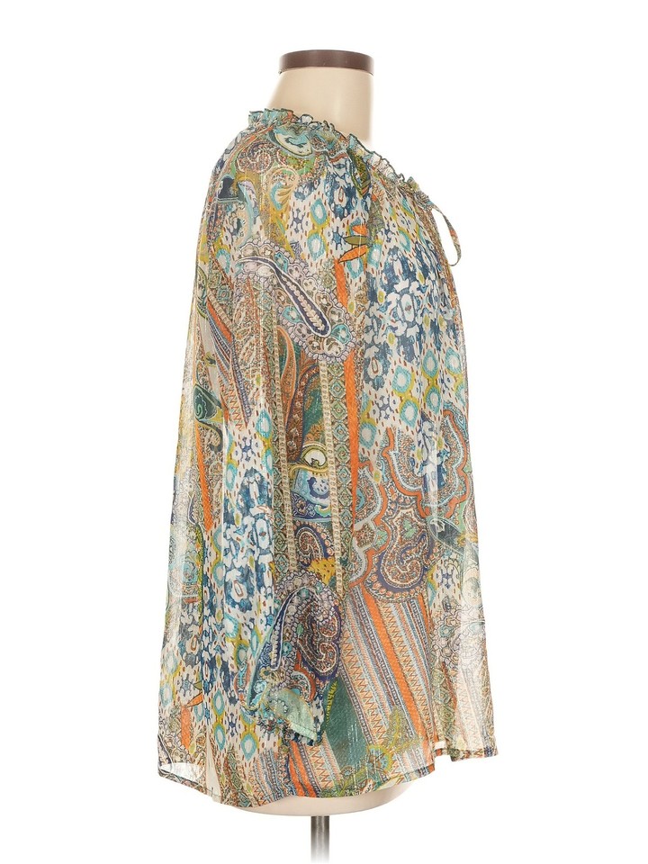 Susan Graver Women Gold 3/4 Sleeve Blouse M | eBay