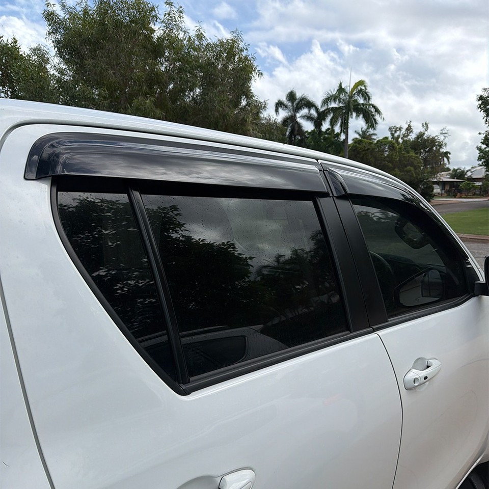 Black Bonnet Protector Wind Deflectors Rain Guard For Toyota Hilux 2005 ...