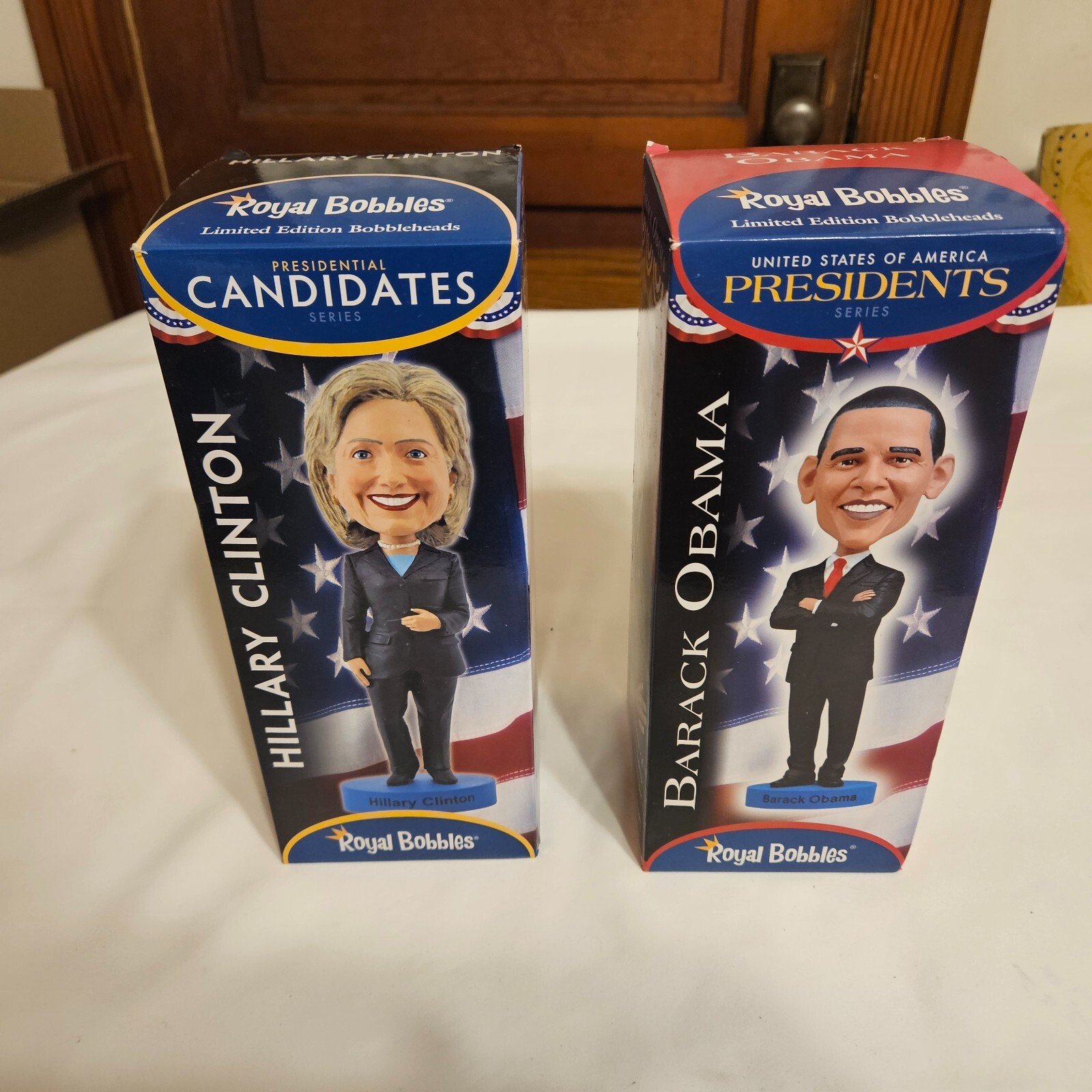 2 Royal Bobbles W/Box Hillary Clinton Barack Obama | eBay