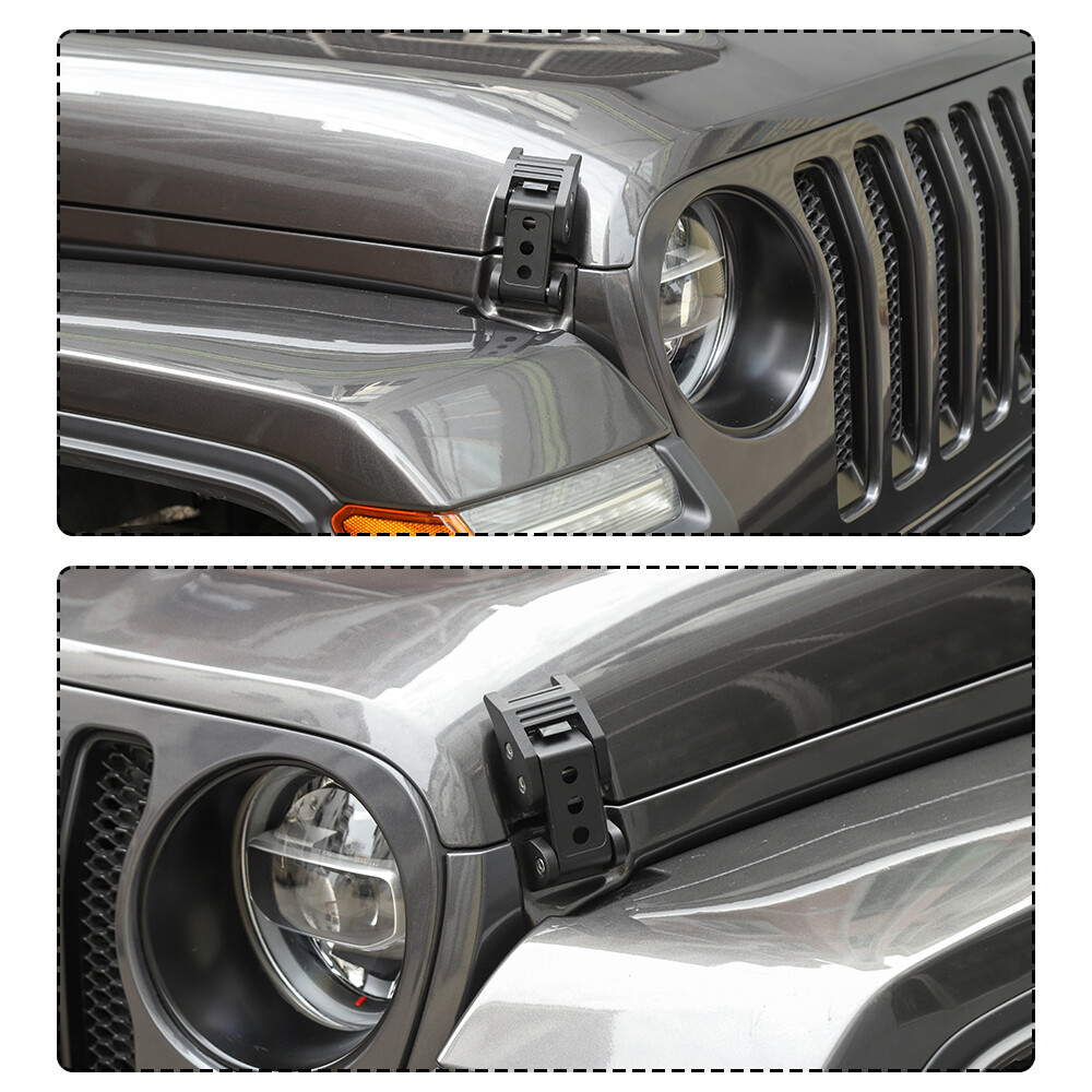 Hood Latches Lock Catch Anti-theft Cover for Jeep Wrangler JL JLU JT ...