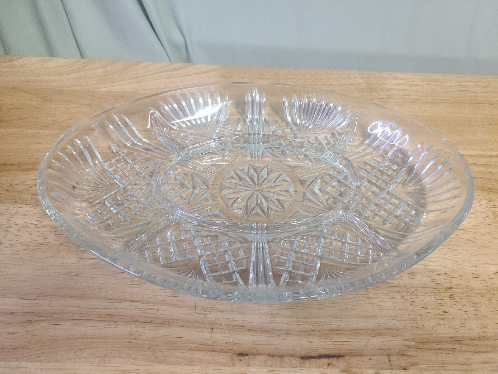 Covetro Italian Glass Giftware THISTLE Crystal Large 5-Part Divided ...