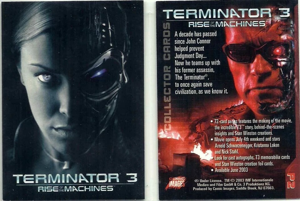 2003 TERMINATOR 3, RISE OF THE MACHINES MOVIE - COMIC IMAGES - NM PROMO ...