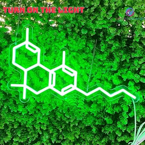 Smoke Shop LED Sign Molecule THC Neon Signs For Man Cave Birthday Party ...