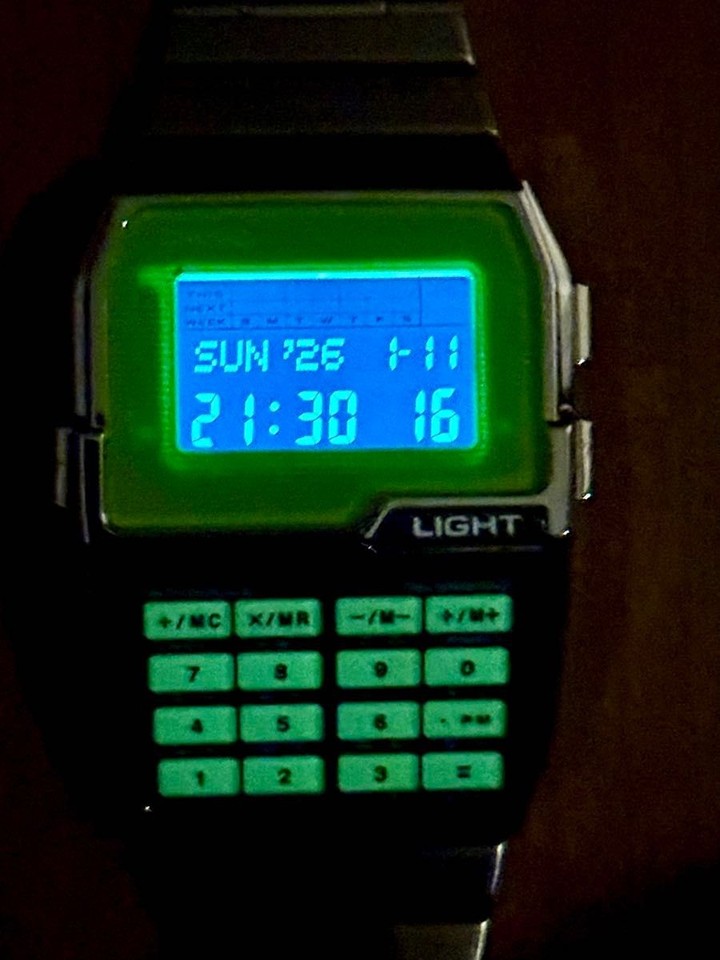 Casio DBC-1500 Data Bank Watch Silver-Green Battery Replaced Used | eBay