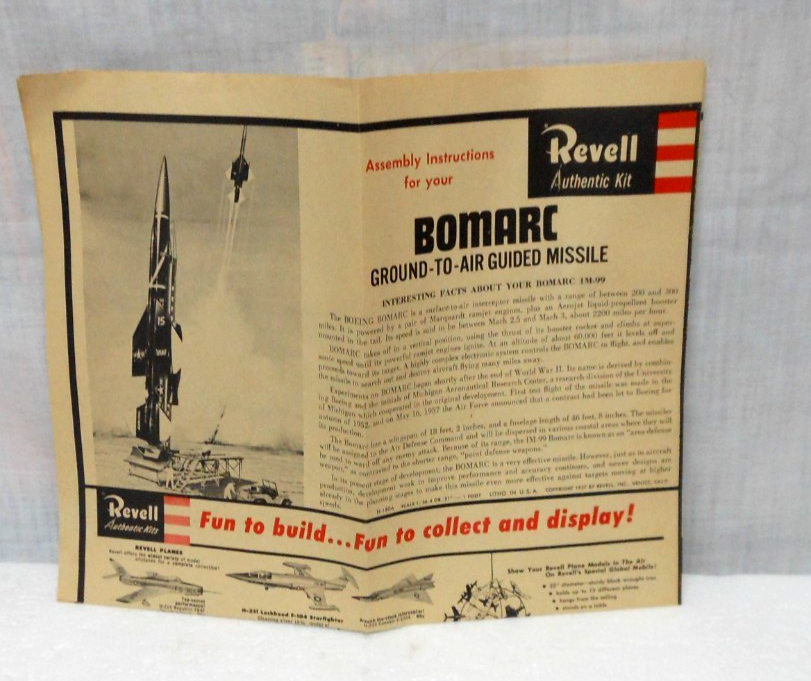 REVELL BOEING IM-99 BOMARC GROUND TO AIR GUIDED MISSILE- H-1806:149 ...