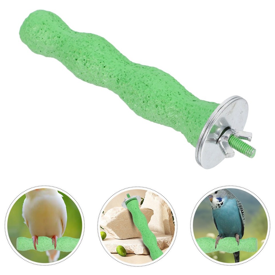 Bird Cage Perch Parrot Stand Toy Platform Paw Grinding Stick Bird Cage ...