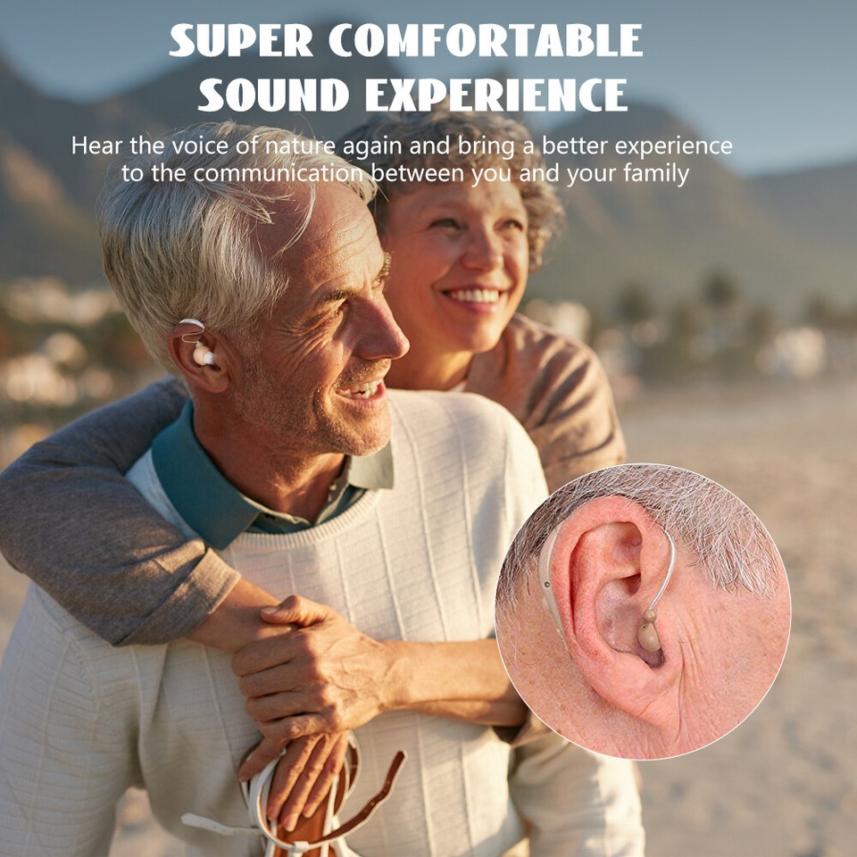 Digital Hearing Aids Rechargeable Behind The Ear Severe Loss Invisible HighPower | eBay