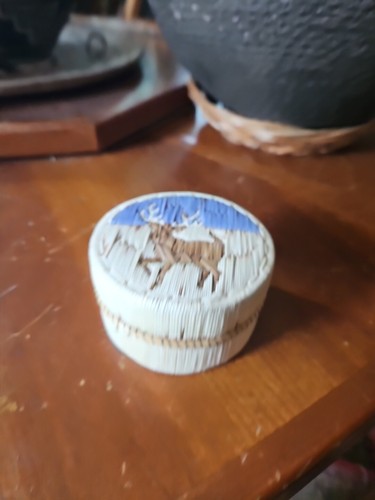 Chippewa Porcupine Quill boxes Dear motif 2.5"X4" Perfect Condition | eBay