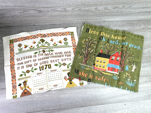 Lot of 2 1970 Vintage Cloth Hanging Wall Calendars | eBay
