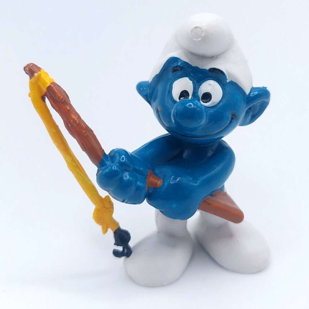 Smurfs Angler Smurf #20101 With Fishing Pole Vintage Peyo PVC Figurine ...