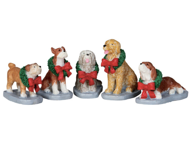 Lemax -Christmas Pooch -Holiday Village Accent -Set Of 5 Decorative ...